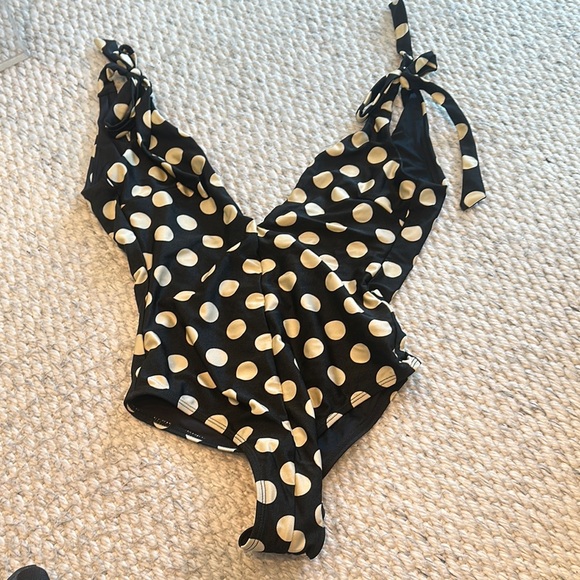 Mango | Swim | Black And White Polka Dot Swimsuit | Poshmark